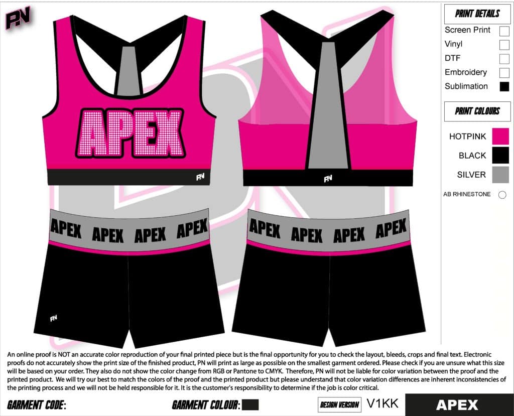 Apex Cheer Crop Set - Power Nation