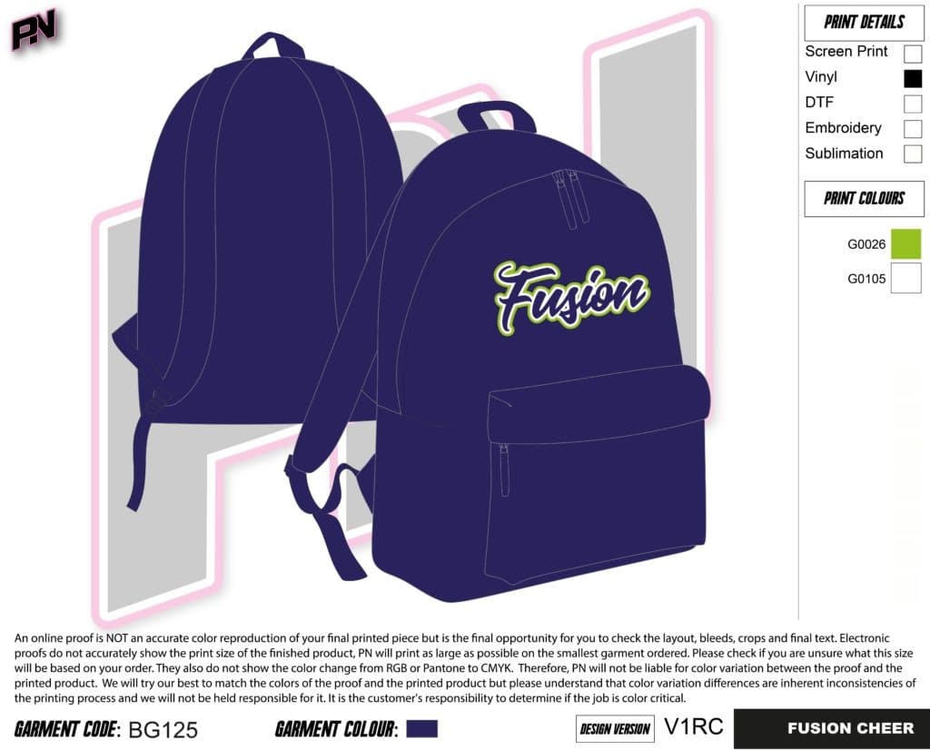 Fusion Backpacks - Power Nation